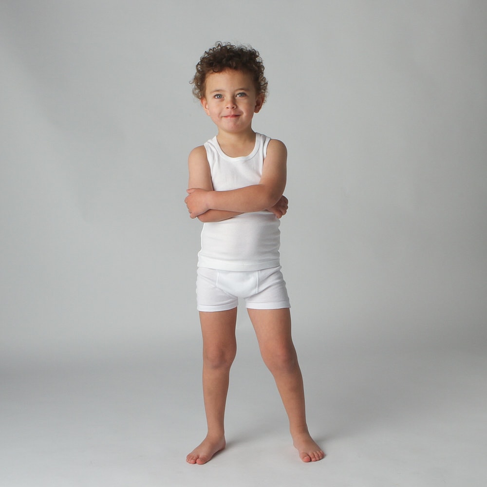 Boys Organic Fitted Boxer, White – G'DAY BABY